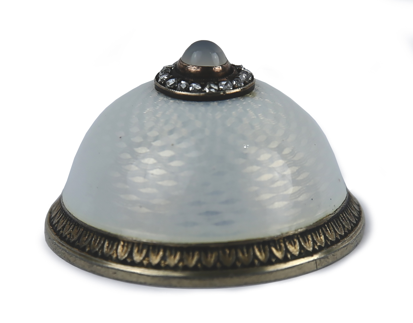 A RUSSIAN GUILLOCH√â ENAMEL BELL PUSH WITH A MOONSTONE AND DIAMONDS ...